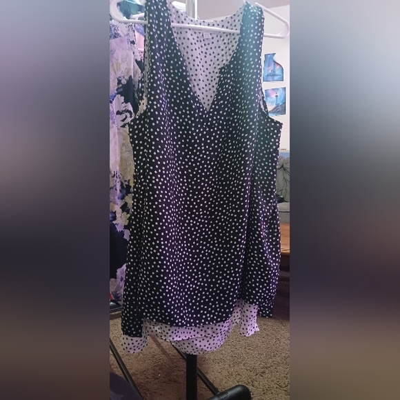 Fever | Tops | Fever Womens Black And White Geometric Double Layer Tank ...